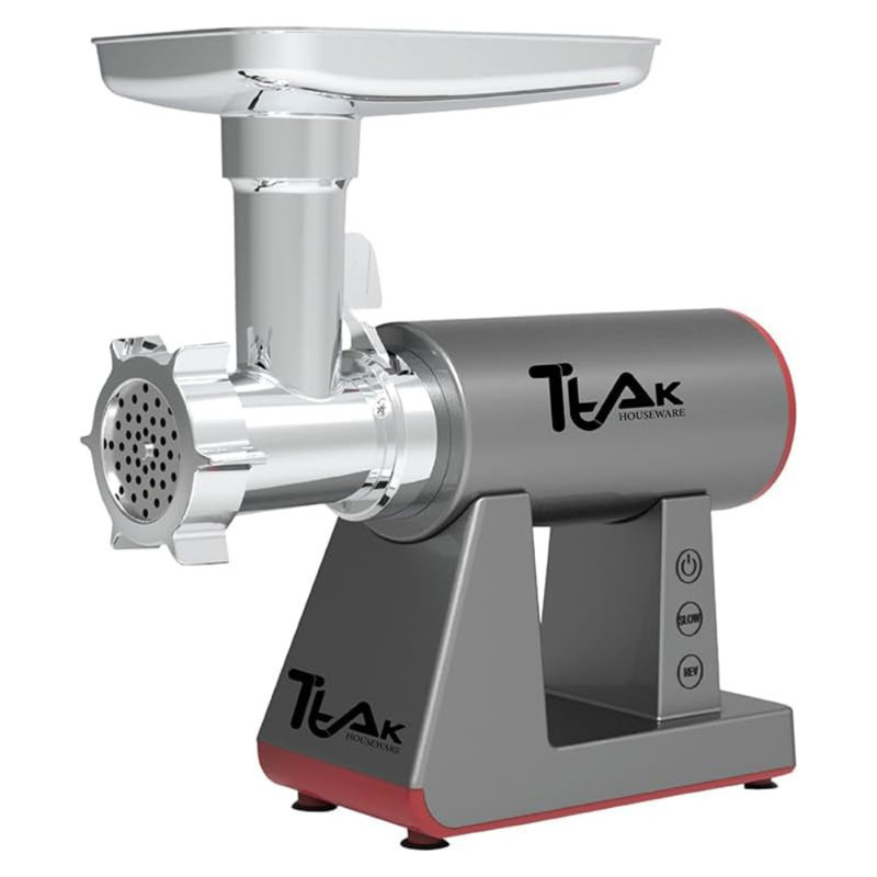 Ttak Houseware Premium Quality Butcher Series Electric Meat Grinder Sausage Stuffer Home Kitchen Use Heavy Duty Electric Metallic Grade Silver 2